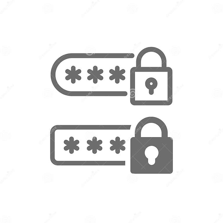 Password Protected Field with Padlock Icon Stock Vector - Illustration ...
