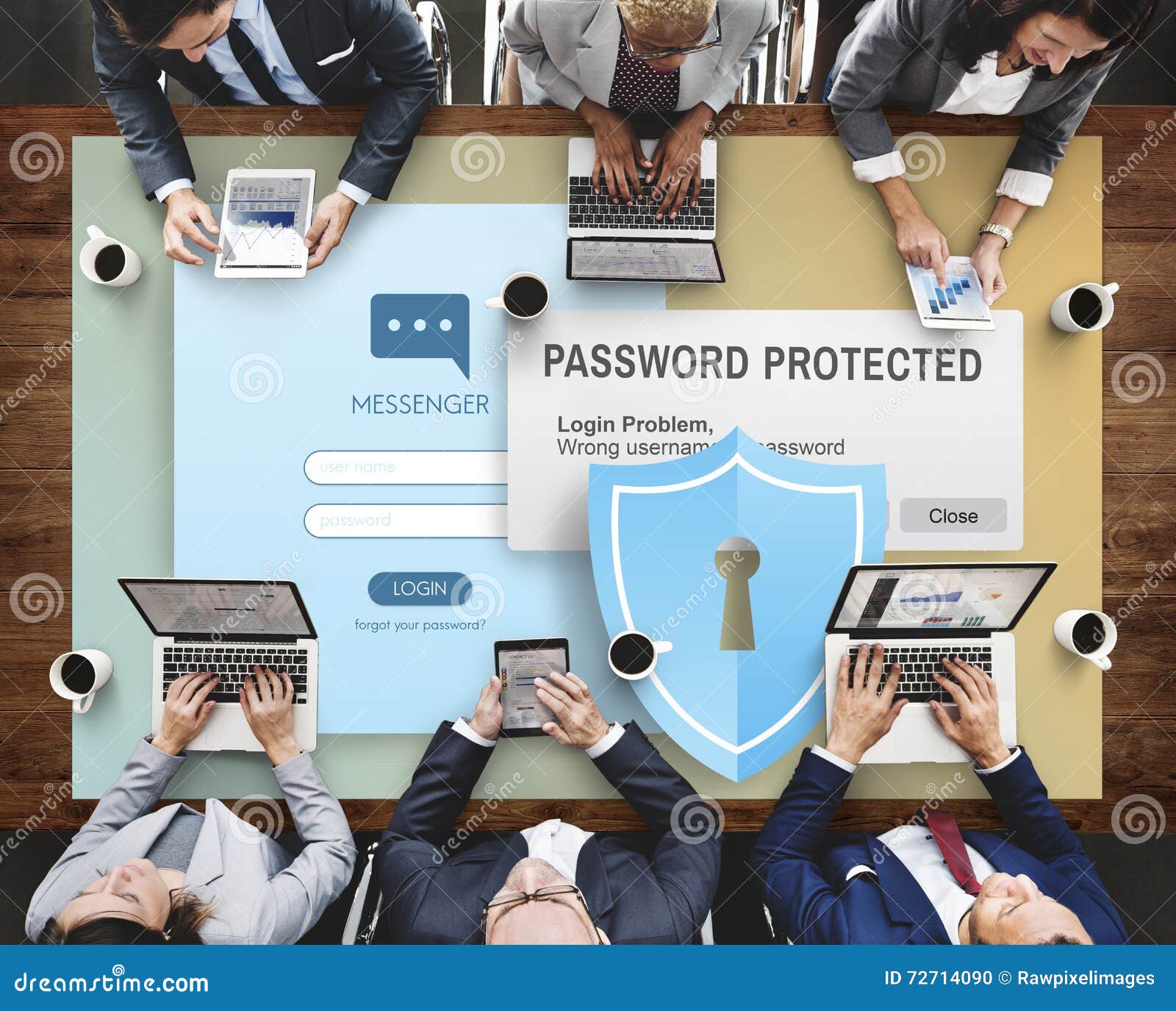 Password Protected Firewall Digital Internet Web Concept Stock Photo ...