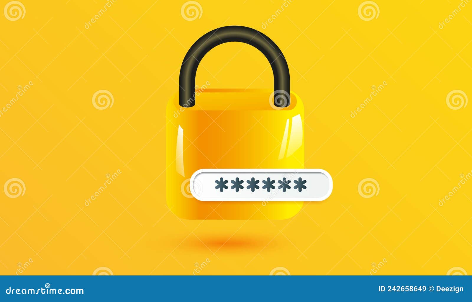 Password Protected Icon on Yellow Backround. Security Sign or Symbol ...
