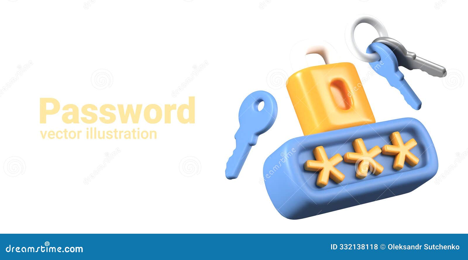 Password Protection Concept. Padlock with Encrypted Symbols, Keys of ...