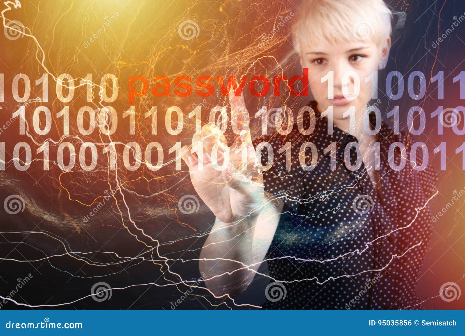 Password Protection Concept Stock Photo - Image of binary, digital ...