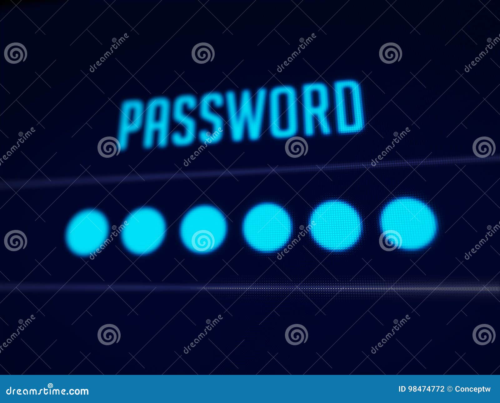Password Field on Blue Screen Stock Illustration - Illustration of ...