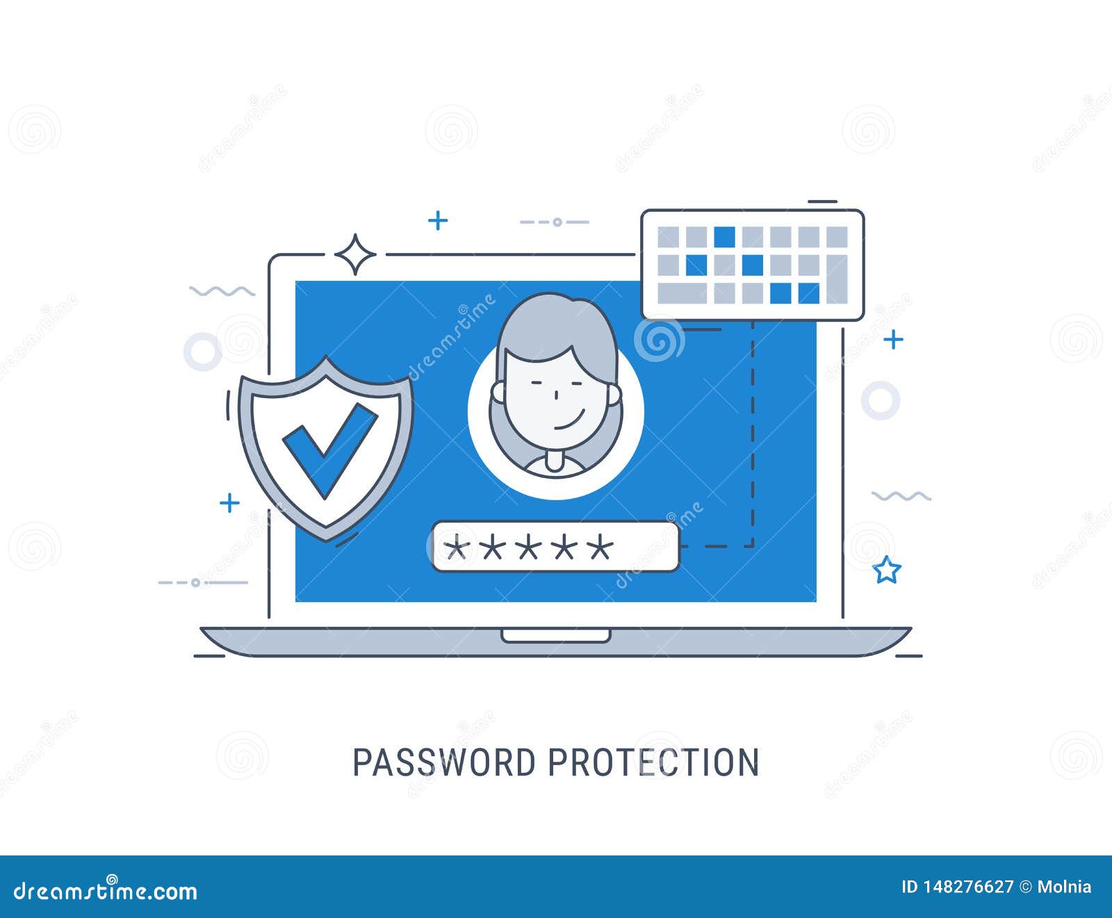 Set Password Protection, , Mobile With Closed Padlock And FTP Folder ...