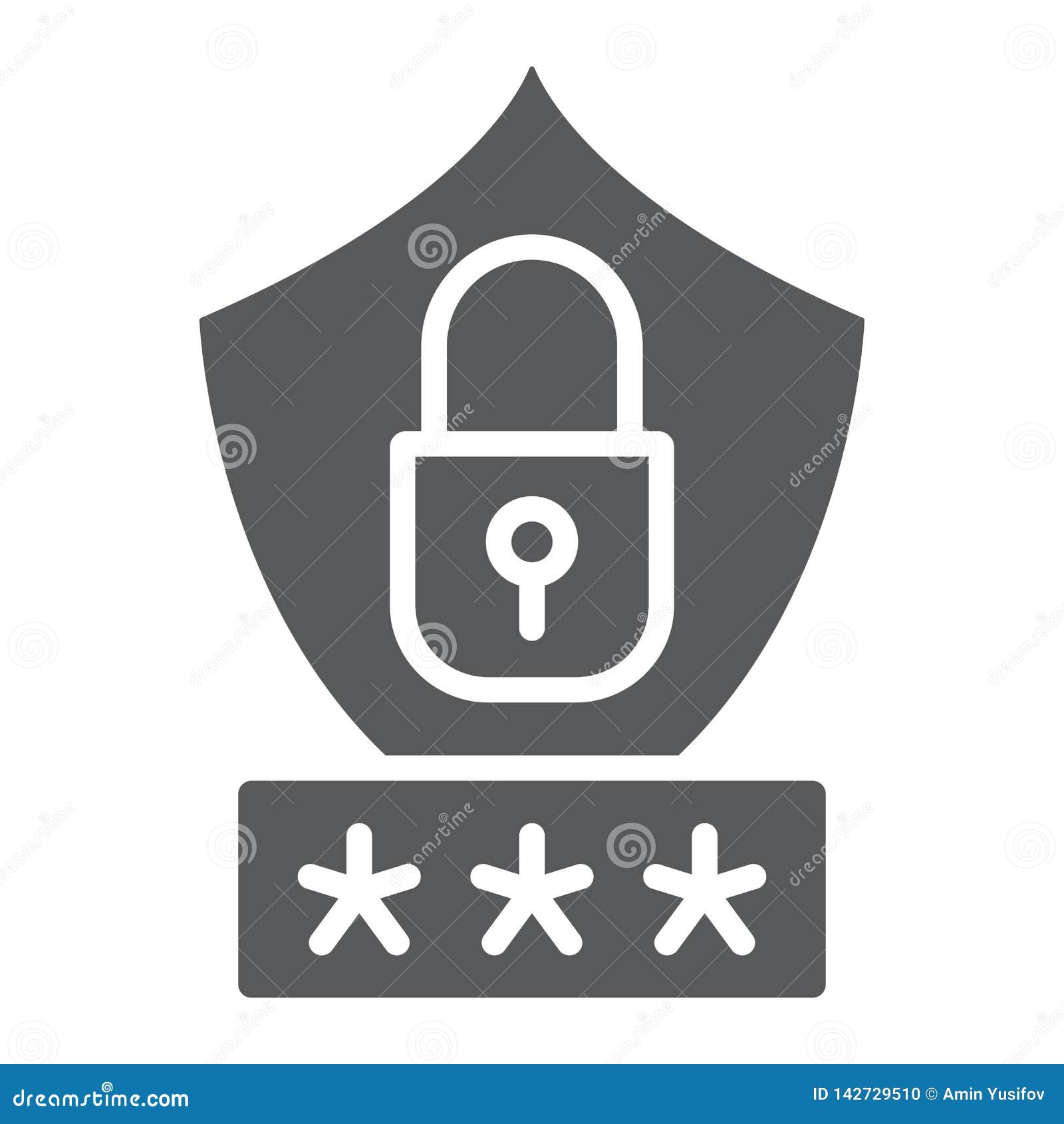 Password Protection Glyph Icon, Privacy and Access, Security Sign ...