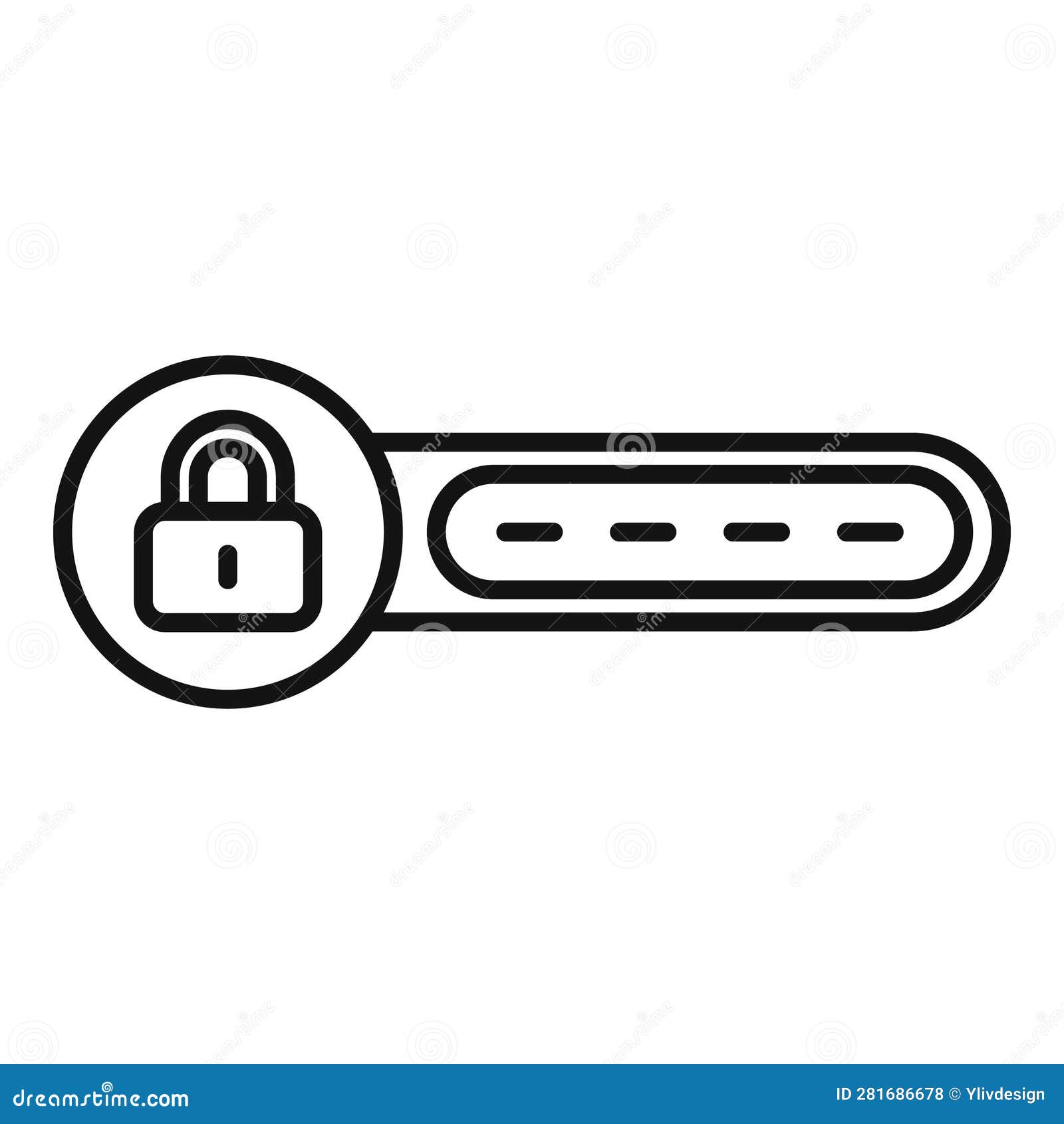 Password Protection Icon Outline Vector. Personal Mobile Stock ...