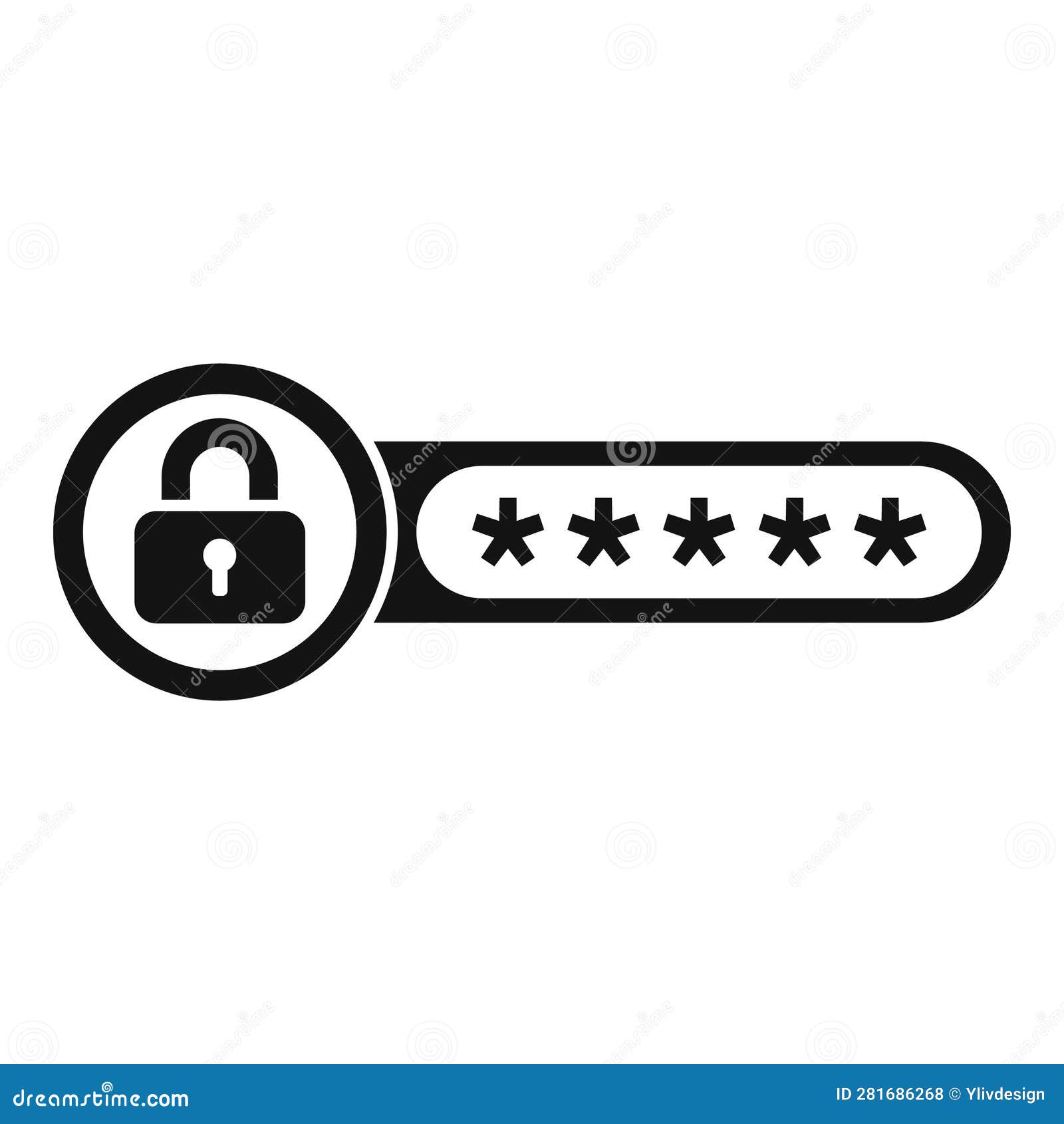 Password Protection Icon Simple Vector. Personal Mobile Stock Vector ...