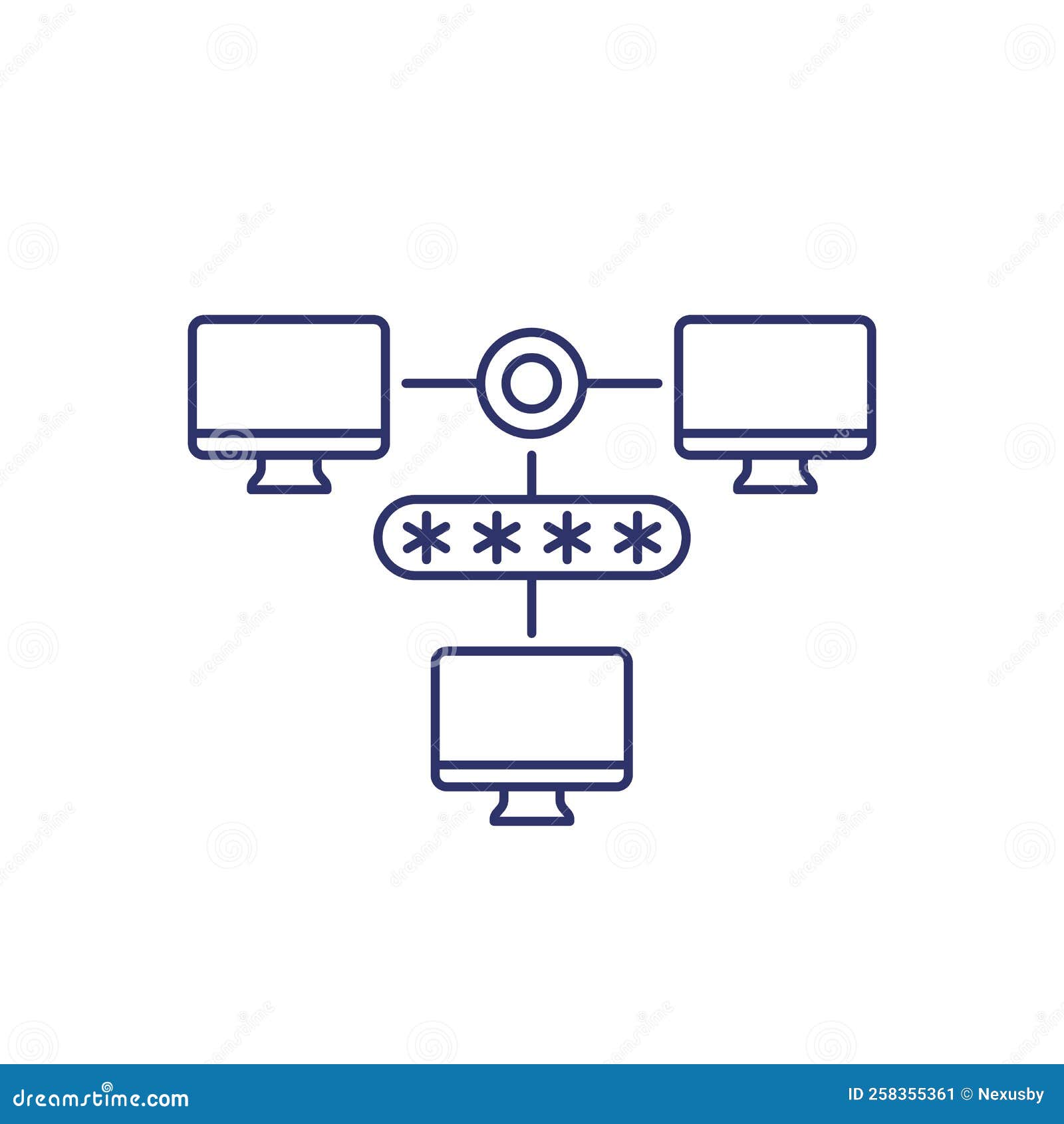 Password Protection for LAN Network Line Icon Stock Vector ...