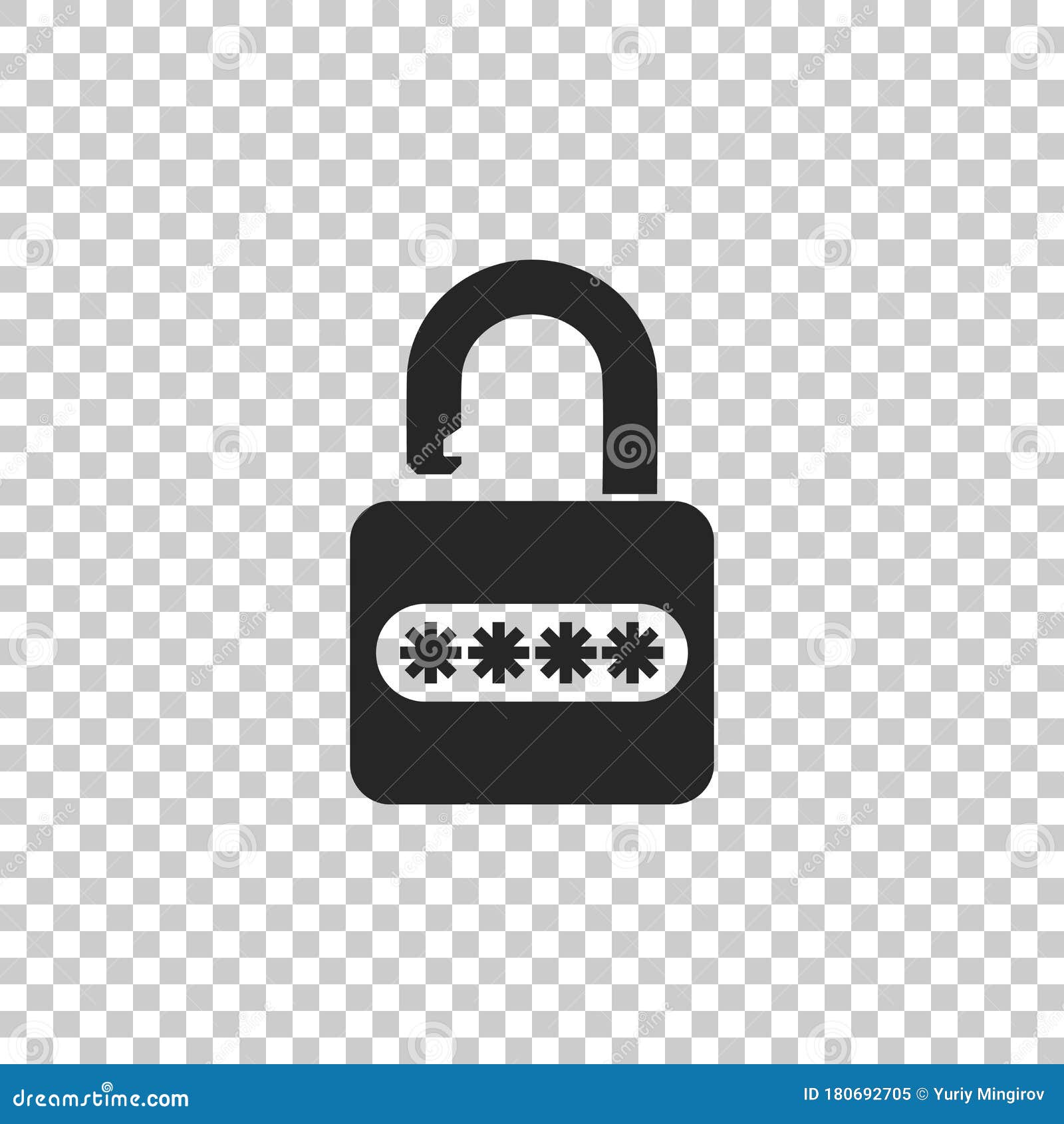 Password Protection and Safety Access Icon Isolated on Transparent ...