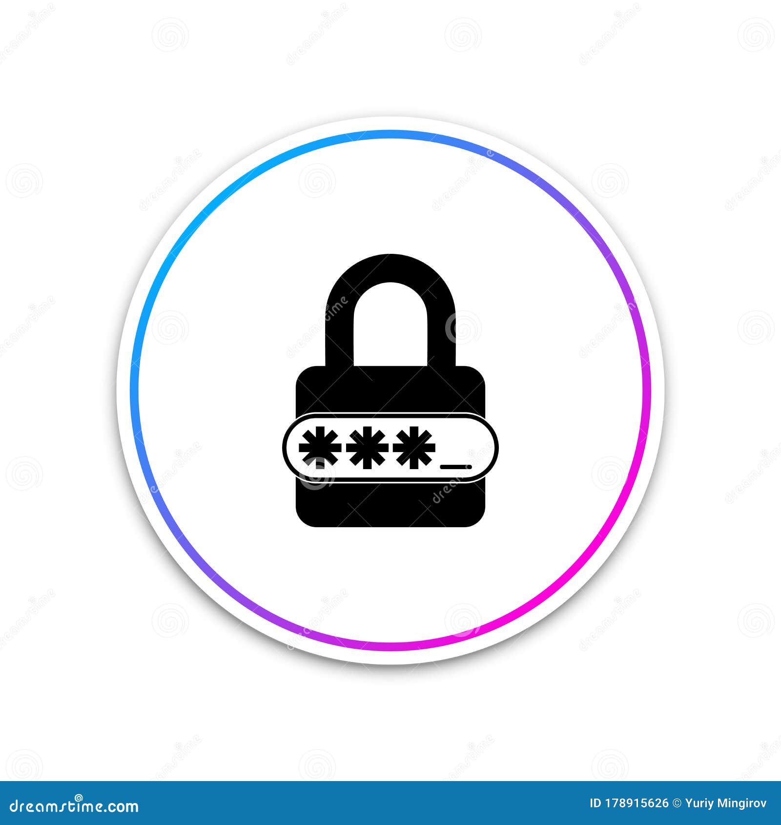 Password Protection and Safety Access Icon Isolated on White Background ...
