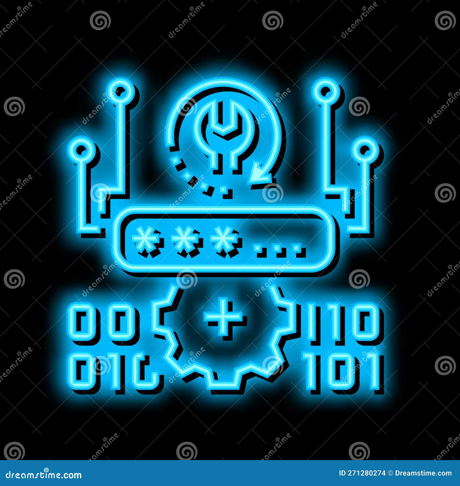 Password Recovery Neon Glow Icon Illustration Stock Vector ...