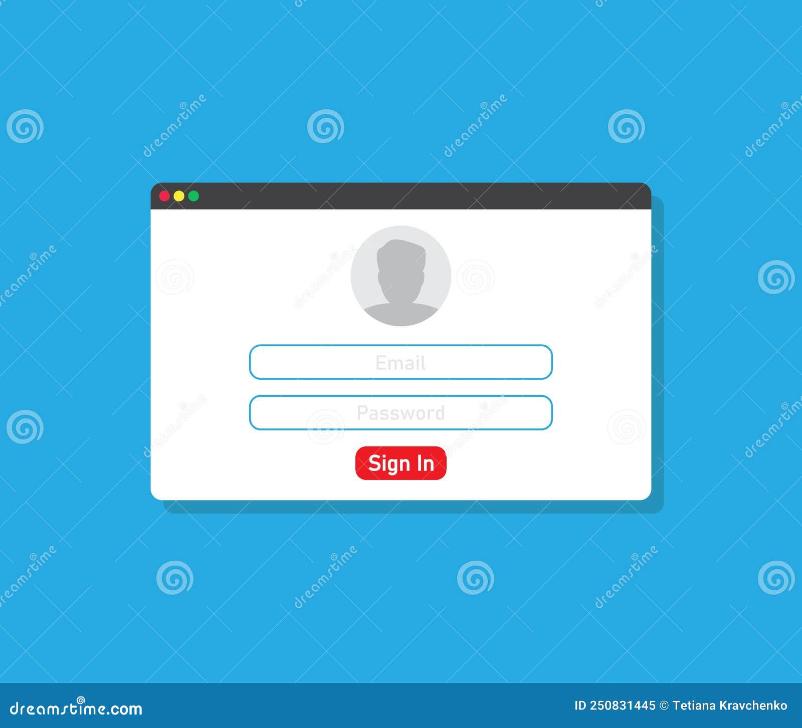 Password Registration Window. Vector Illustration. Stock Image Stock ...