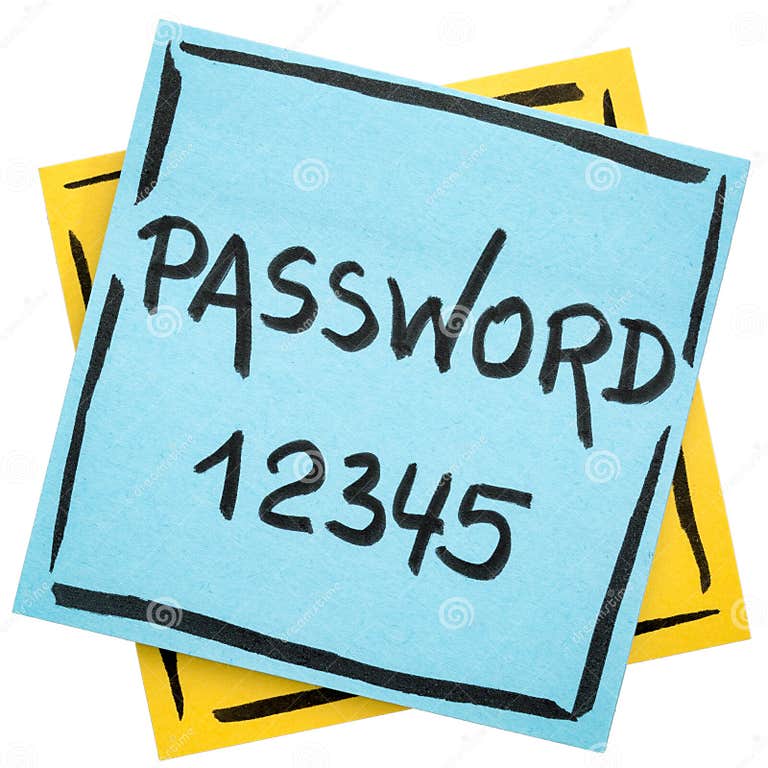 Password Reminder on Sticky Note Stock Photo - Image of number ...