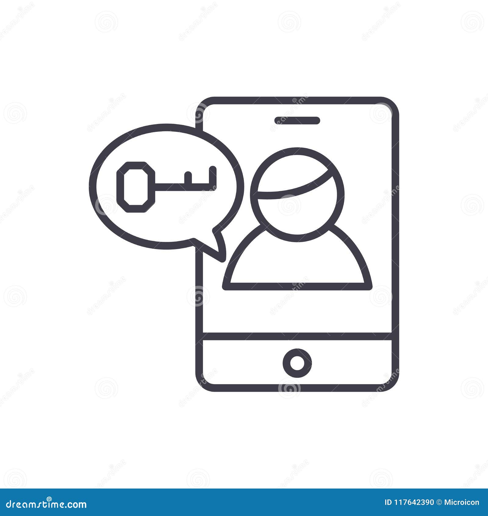 Password Request Black Icon Concept. Password Request Flat Vector ...