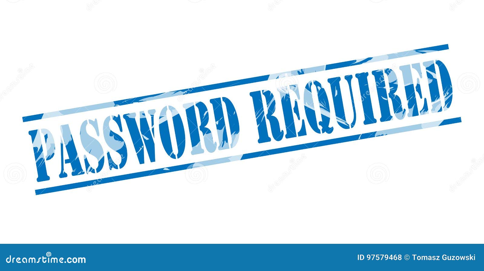 Password Required Blue Stamp Stock Illustration - Illustration of ...