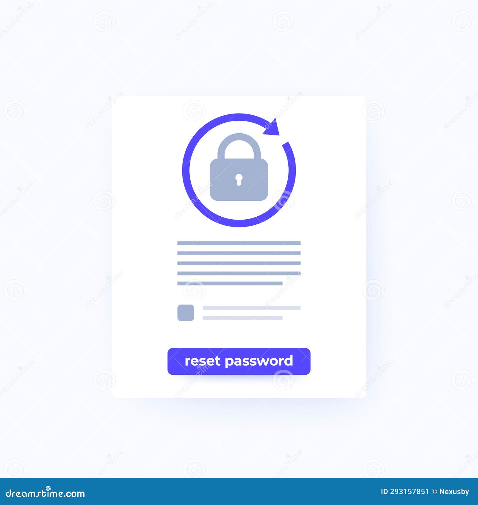 Password Reset Form with Button, Vector Ui Design Stock Vector ... Password Reset Form with Button, Vector Ui Design Stock Vector ...