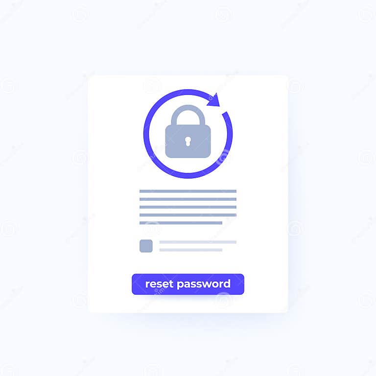 Password Reset Form with Button, Vector Ui Design Stock Vector ...