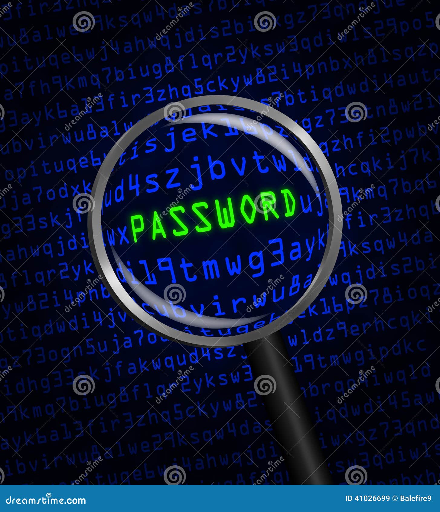 PASSWORD Revealed in Computer Code through a Magnifying Glass Stock ...
