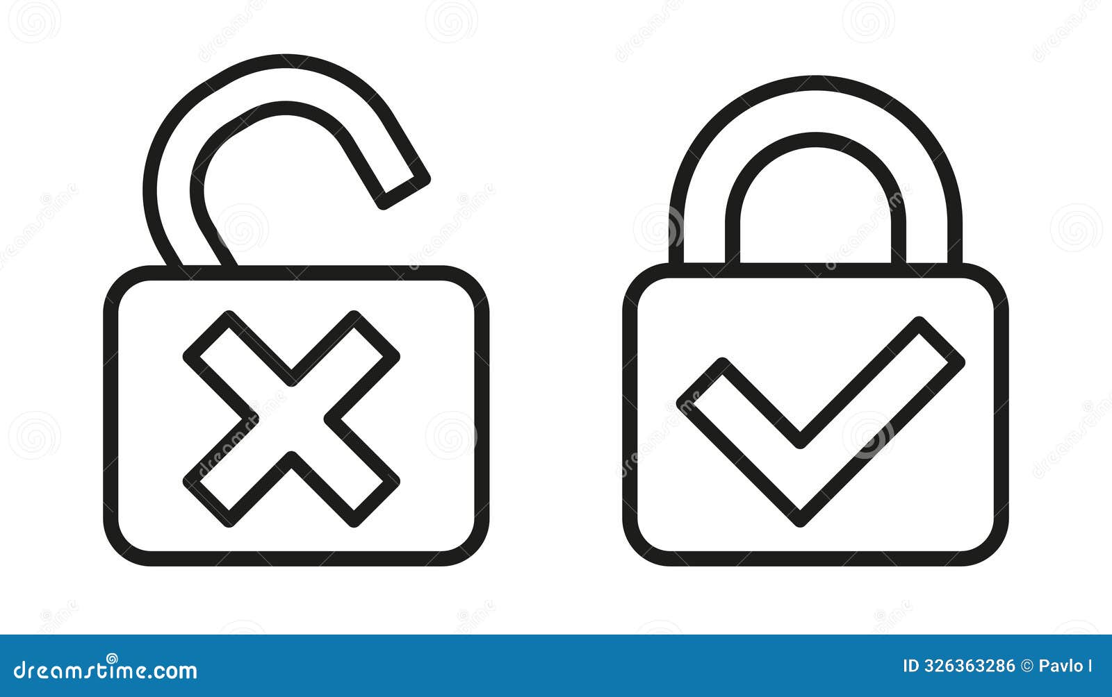 Password Safety Line Icon, Security Sign Stock Vector - Illustration of ...
