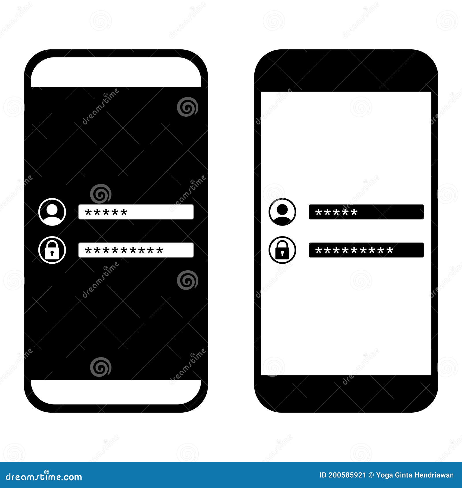 Password Security Access on Mobile Icon. Verification Code. Username and Password ...