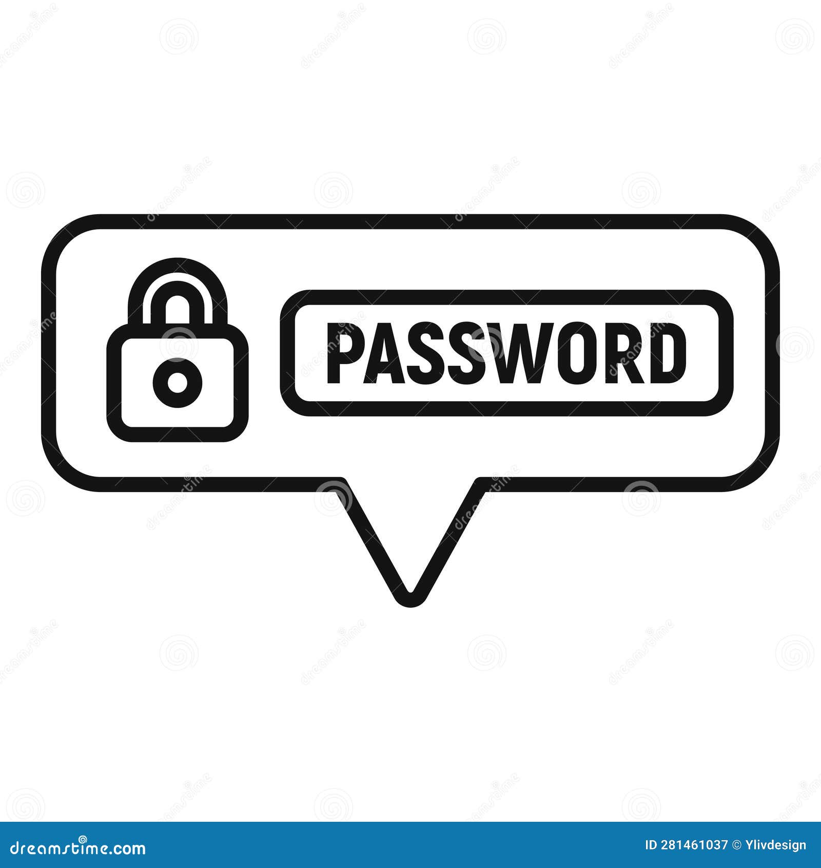 Password Security Icon Outline Vector Security Cyber Stock