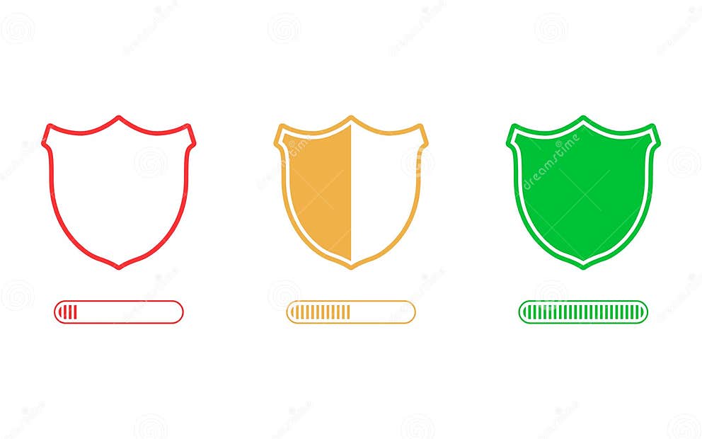 Password Security Level Icon. Loading Security Concept. from Low To ...