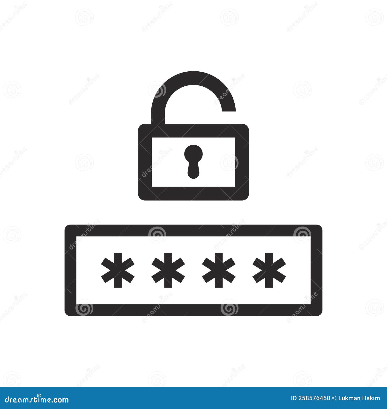 Password Security Symbol Design Stock Vector - Illustration of line ...
