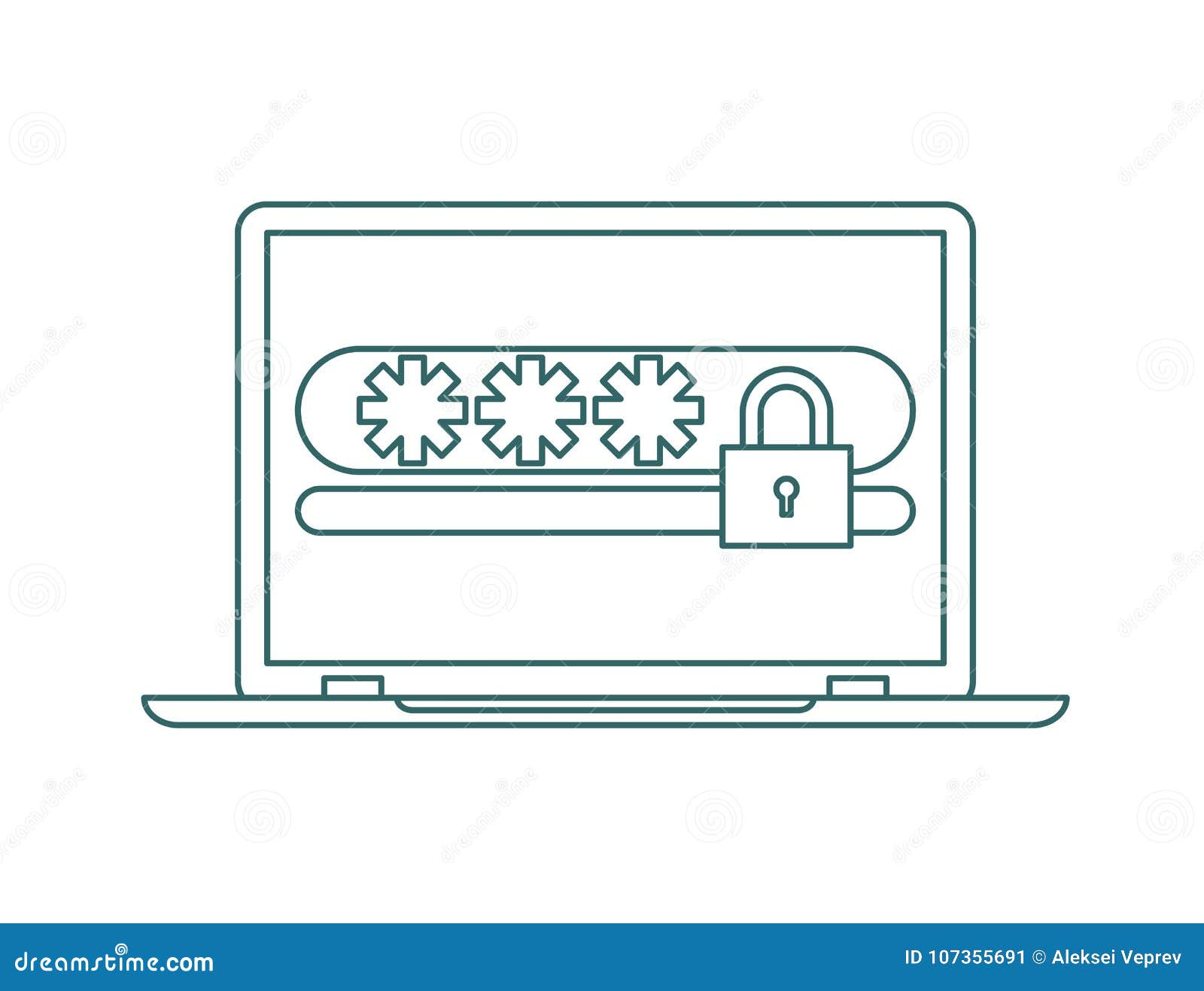 Password Security Vector Icon. Stock Vector - Illustration of colorless ...