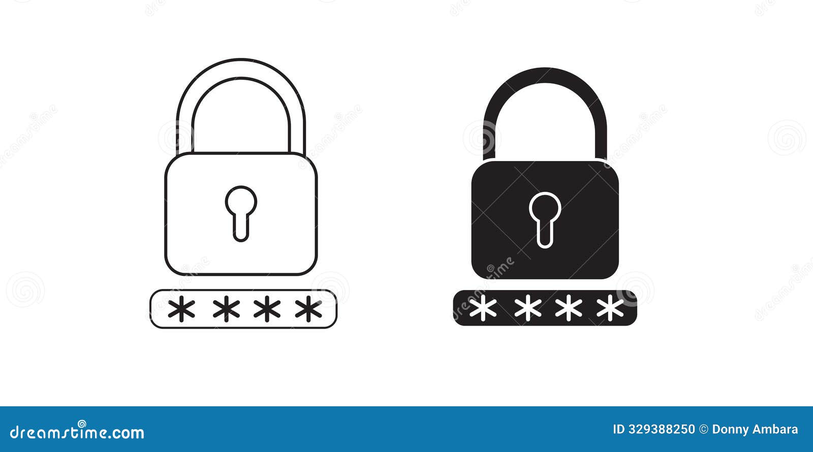 Password Security Vector Icon Illustration Set. Lock and Pin Code for ...