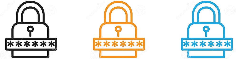 Password Security Vector Logo Set Collection For Web App Ui Stock Illustration Illustration Of