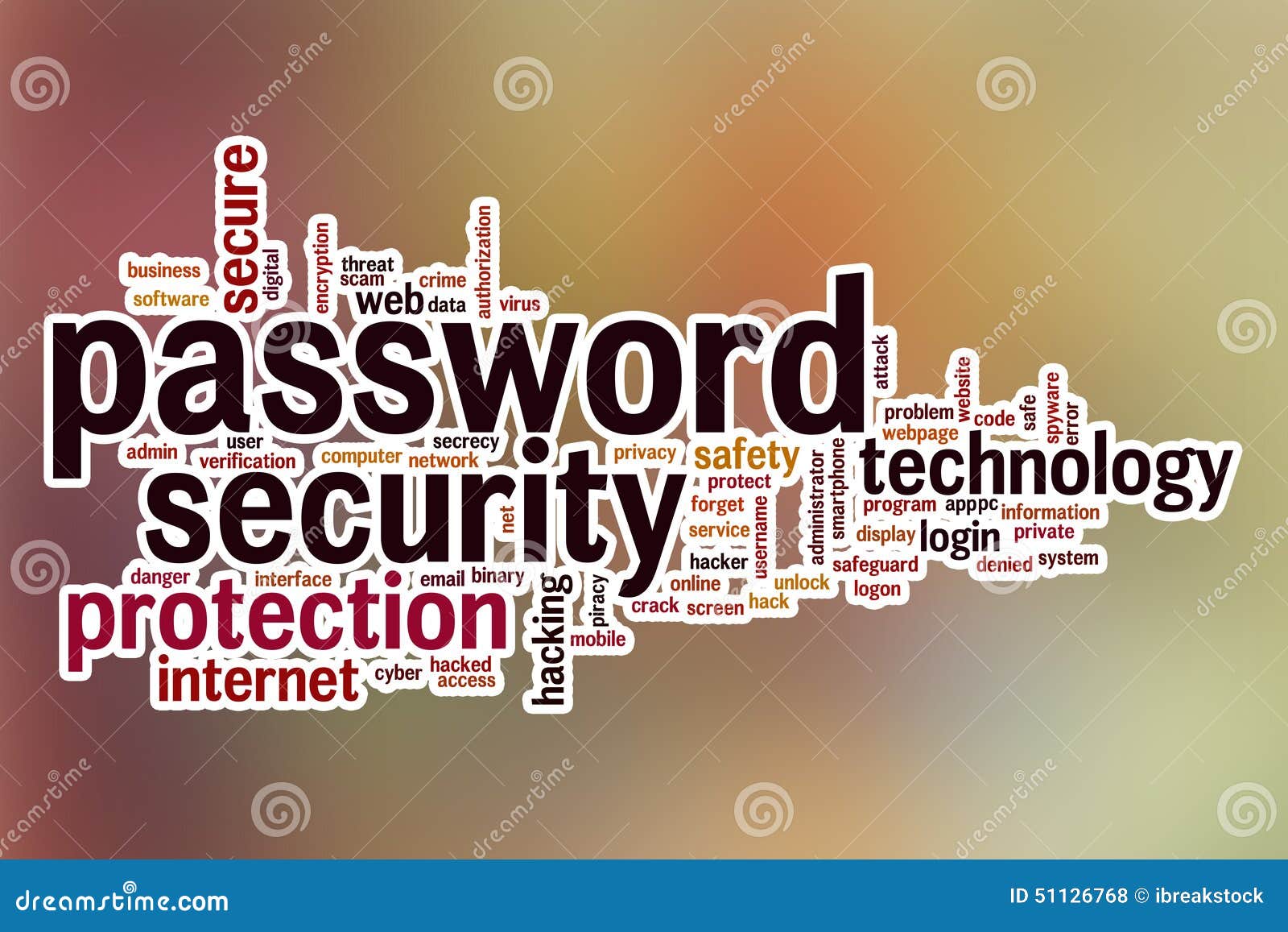 Password Security Word Cloud with Abstract Background Stock Photo ...