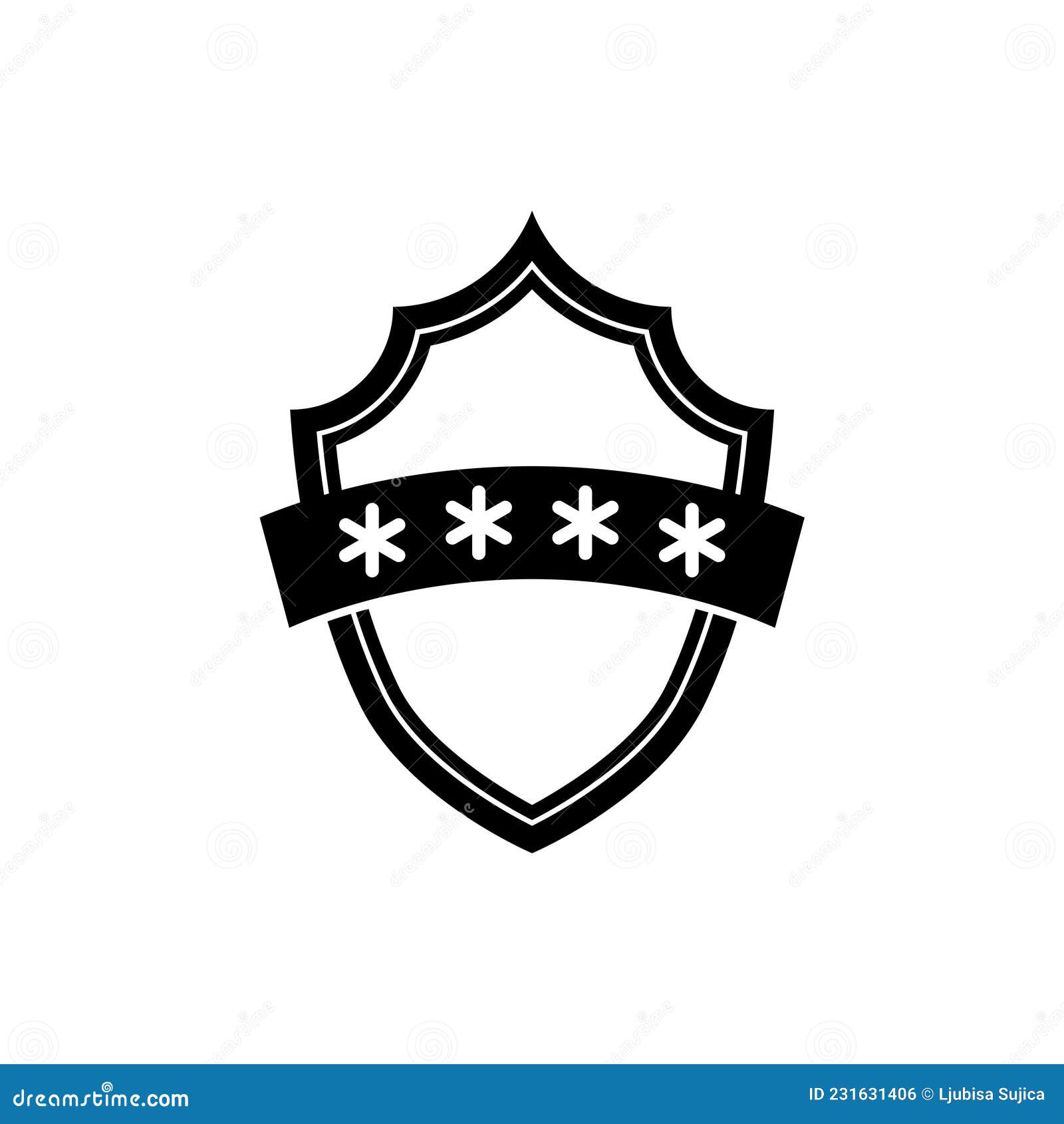Password Shield Icon Isolated on White Background Stock Vector ...