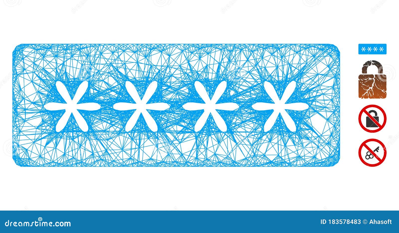 Password Stars Web Vector Mesh Illustration Stock Illustration ...