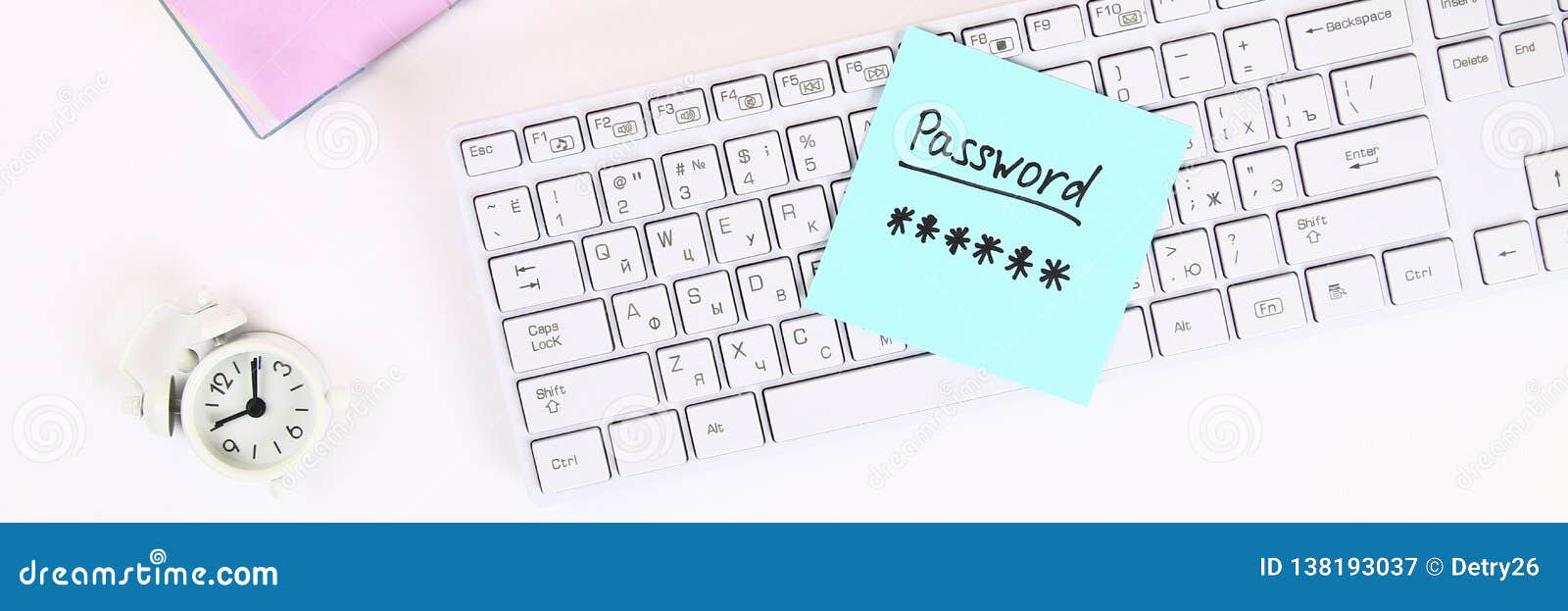 The Password on the Sticker is a Note on the White Desktop Next To the ...