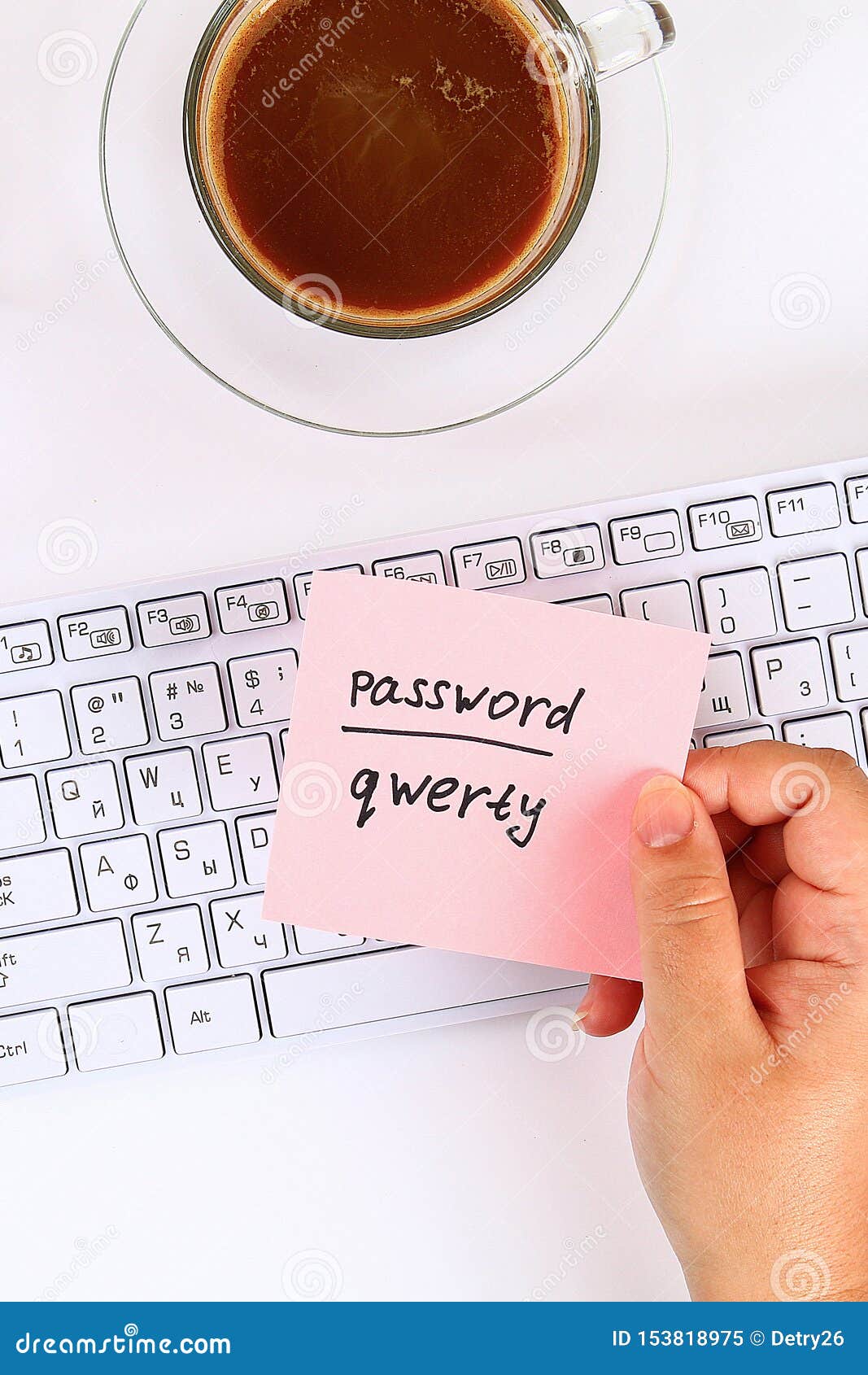 The Password on the Sticker is a Note on the White Desktop Next To the ...