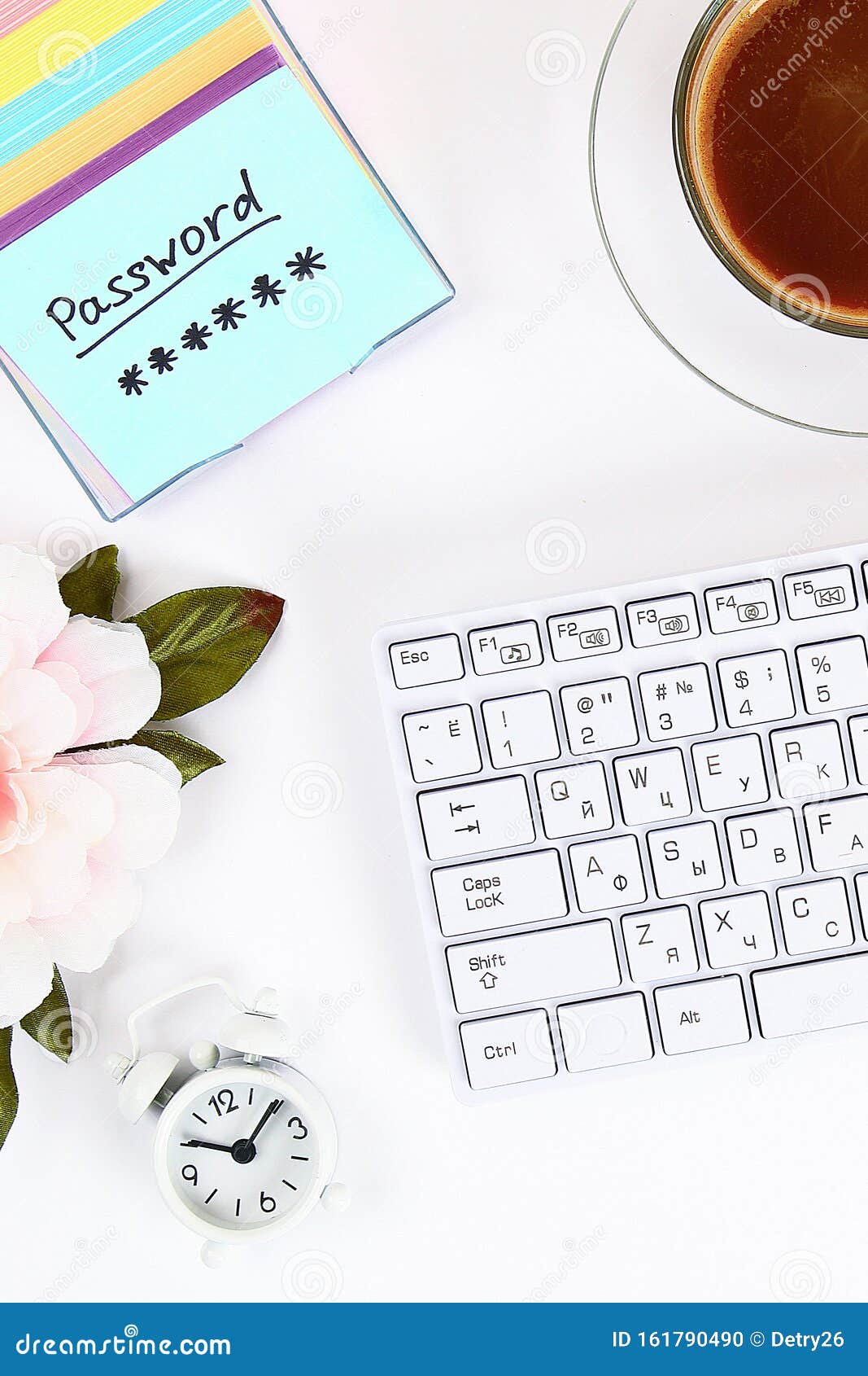 The Password on the Sticker is a Note on the White Desktop Next To the ...