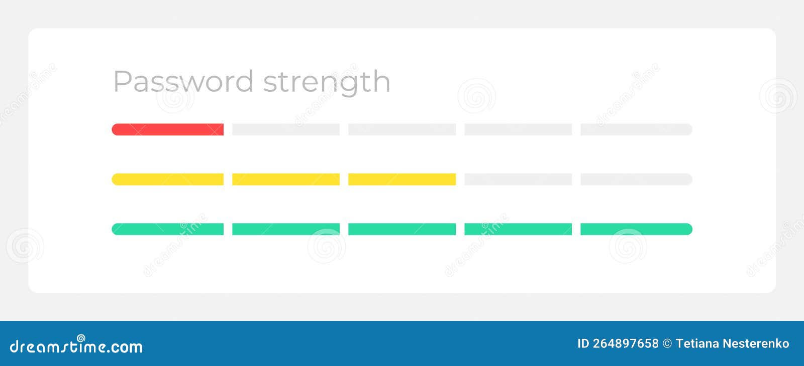 Password Strength Indicator UI Element Template Stock Vector ...