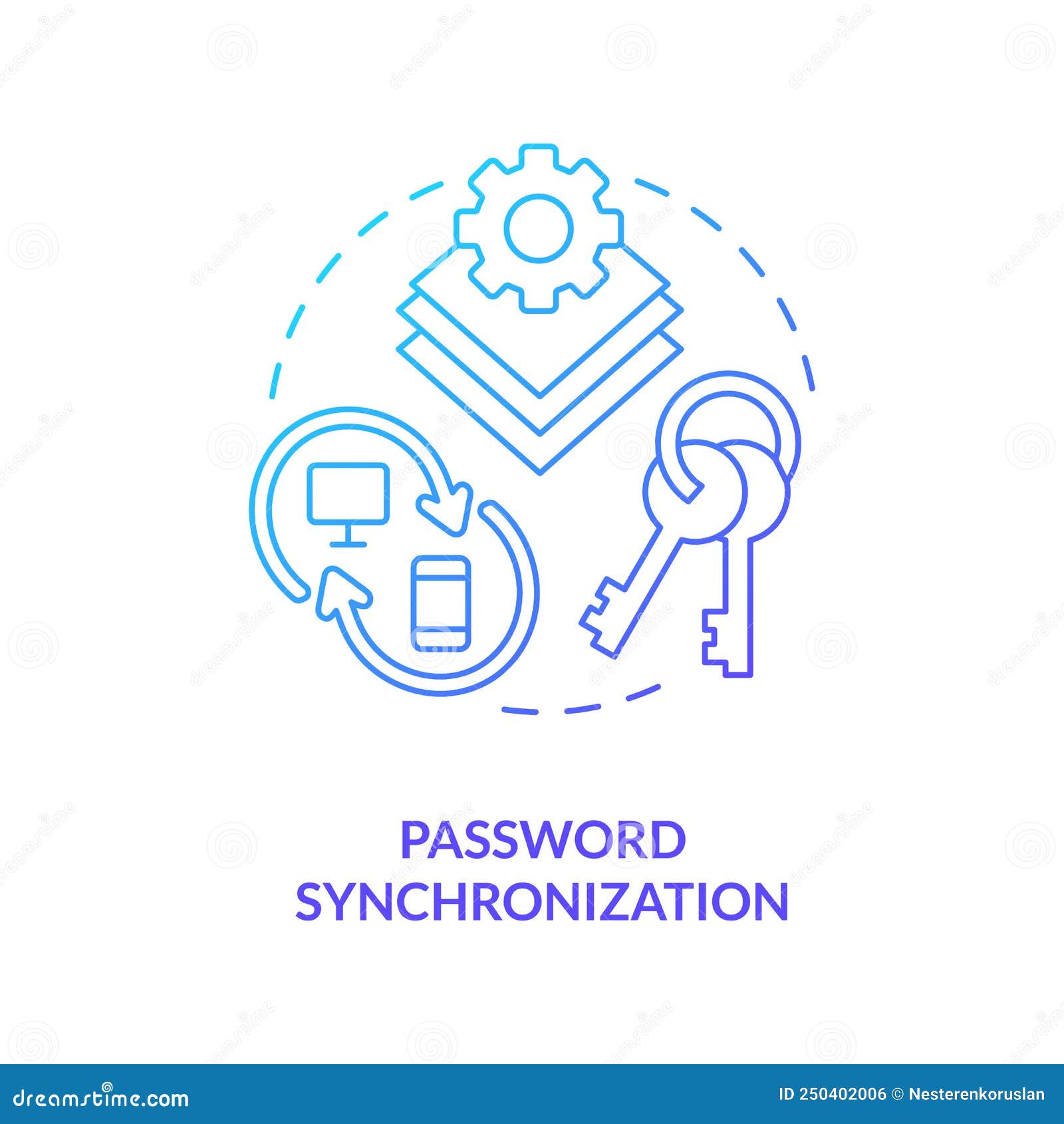 Password Synchronization Blue Gradient Concept Icon Stock Illustration ...