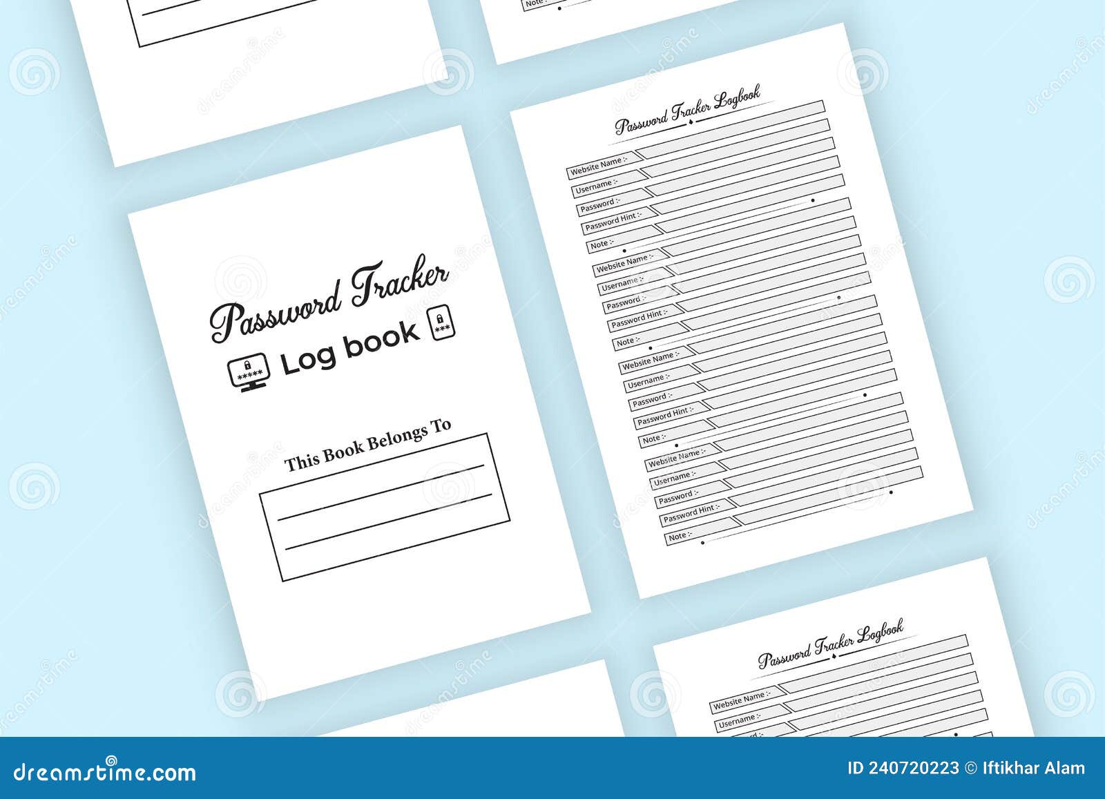 Password Tracker KDP Interior Journal Template. Password Tracker Log ...