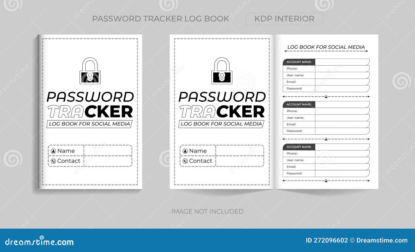 Password Tracker Logbook Kdp Interior Design Print Template Stock ...