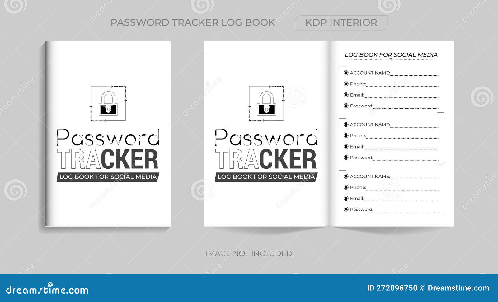 Password Tracker Logbook Kdp Interior Design Print Template Stock ...