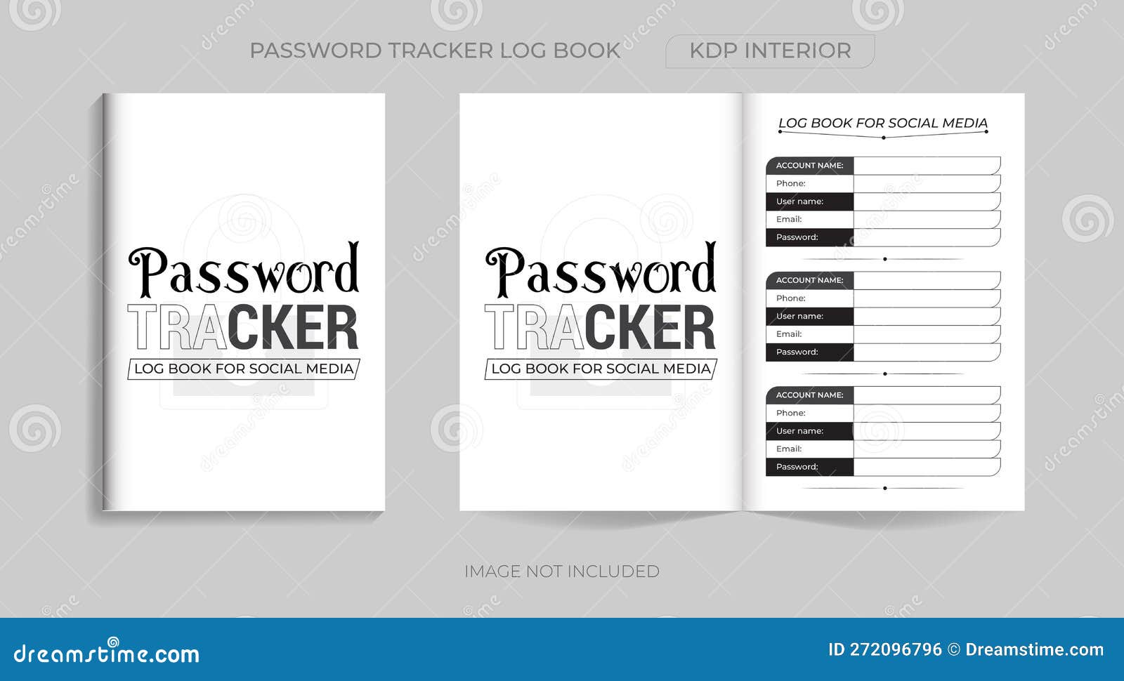 Password Tracker Logbook Kdp Interior Design Print Template Stock ...