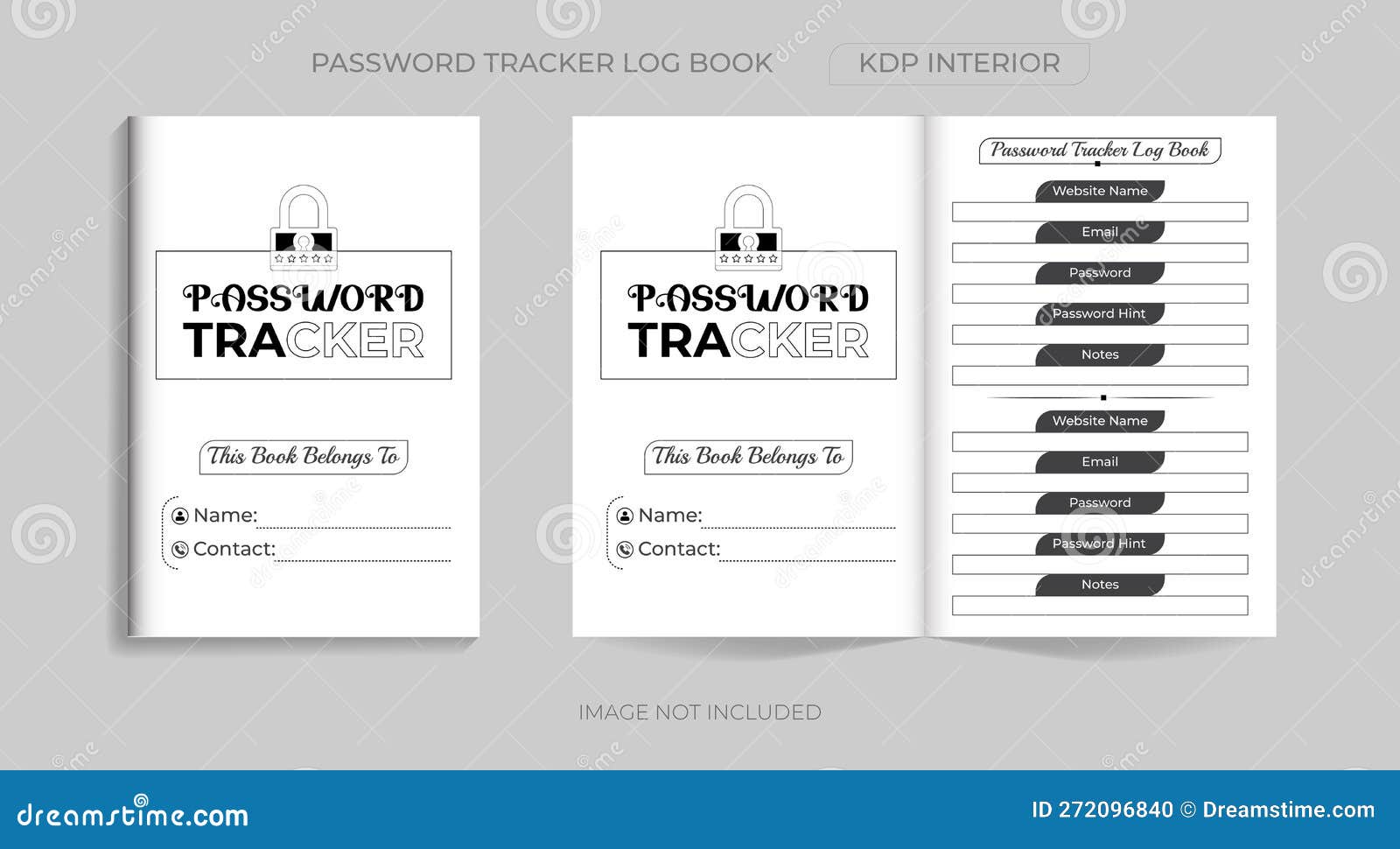 Password Tracker Logbook Kdp Interior Design Print Template Stock ...