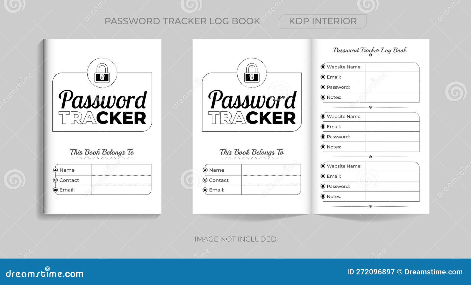 Password Tracker Logbook Kdp Interior Design Print Template Stock ...