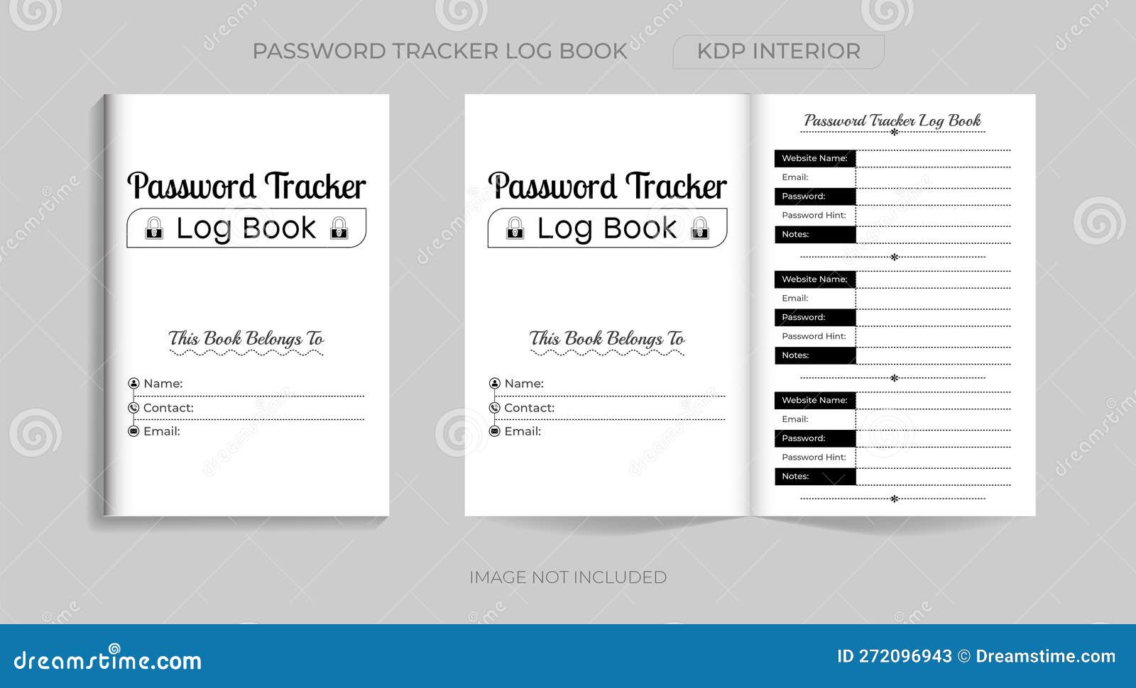Password Tracker Logbook Kdp Interior Design Print Template Stock ...