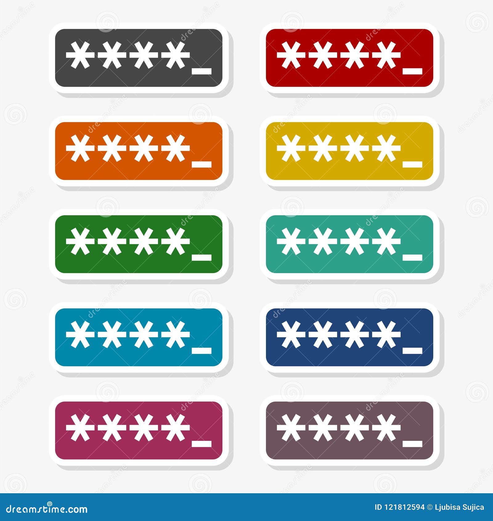 Password Typing Sticker Set Stock Vector - Illustration of design ...