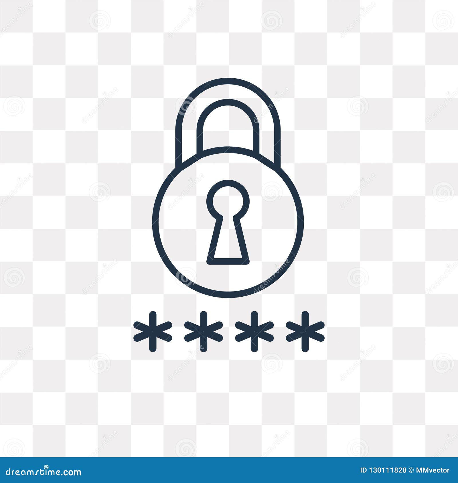 Password Vector Icon Isolated on Transparent Background, Linear Stock ...