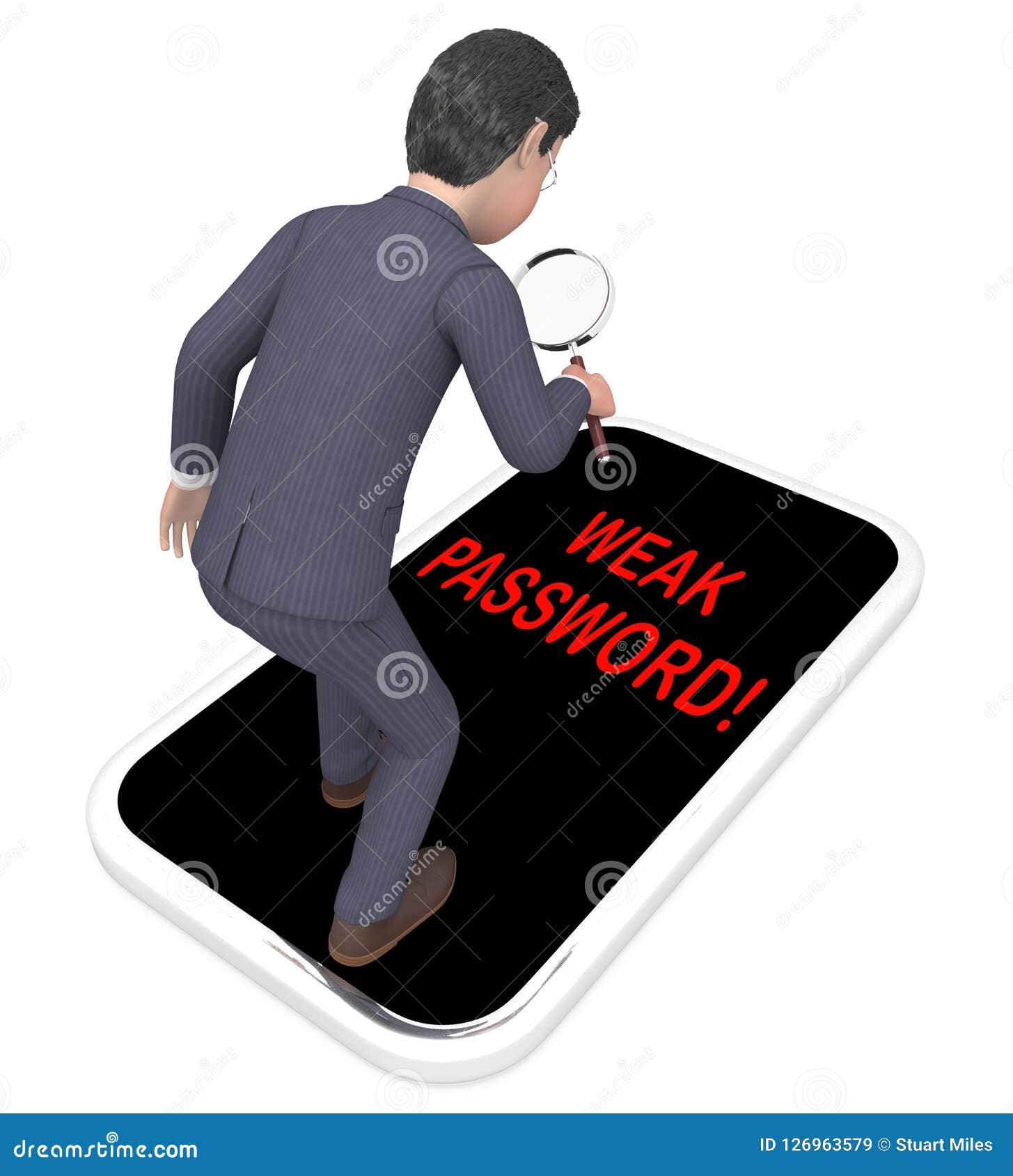 Password Weak Hacker Intrusion Threat 3d Rendering Stock Illustration ...