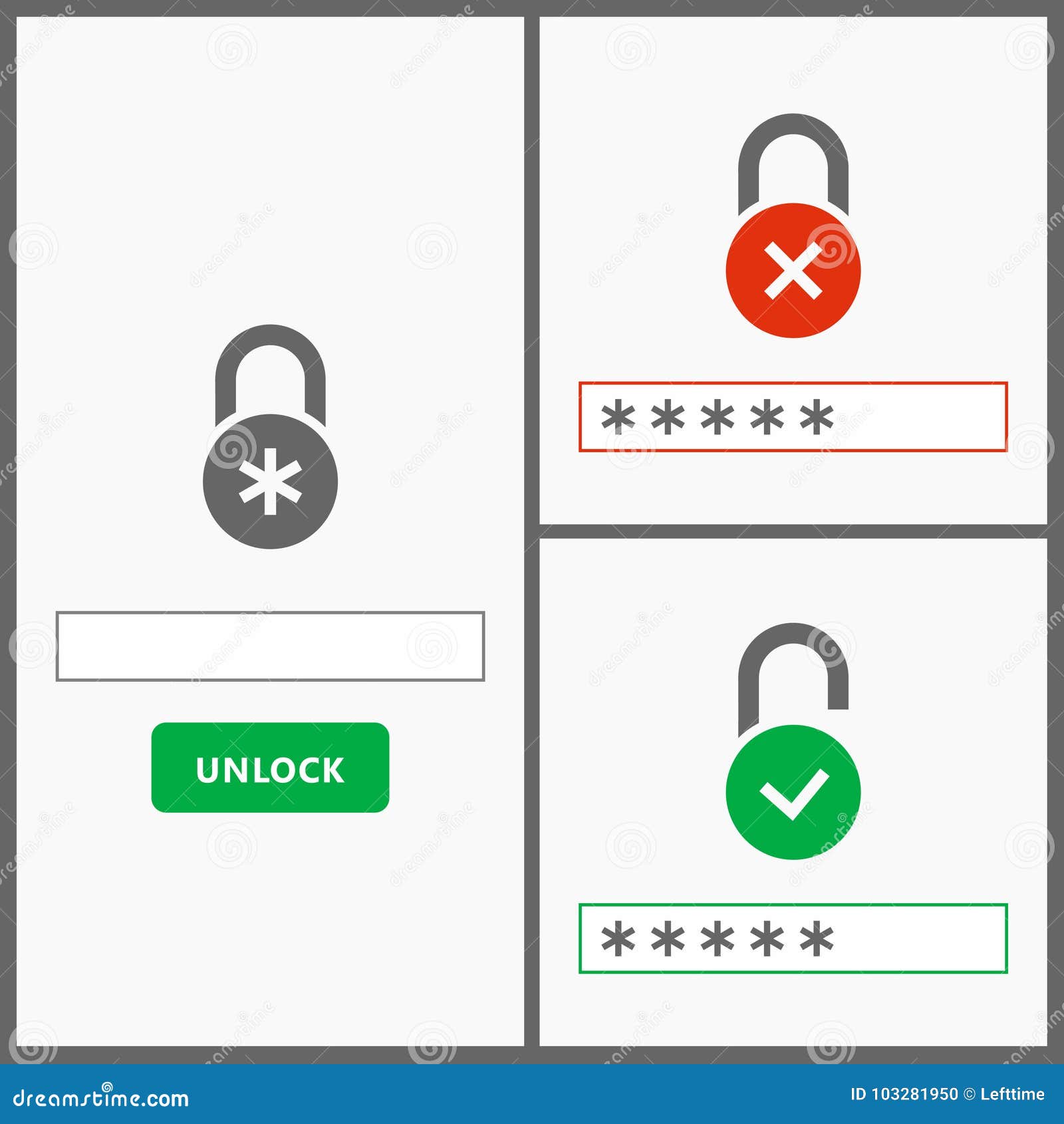 Password Web Interface Design Stock Vector - Illustration of keyhole ...
