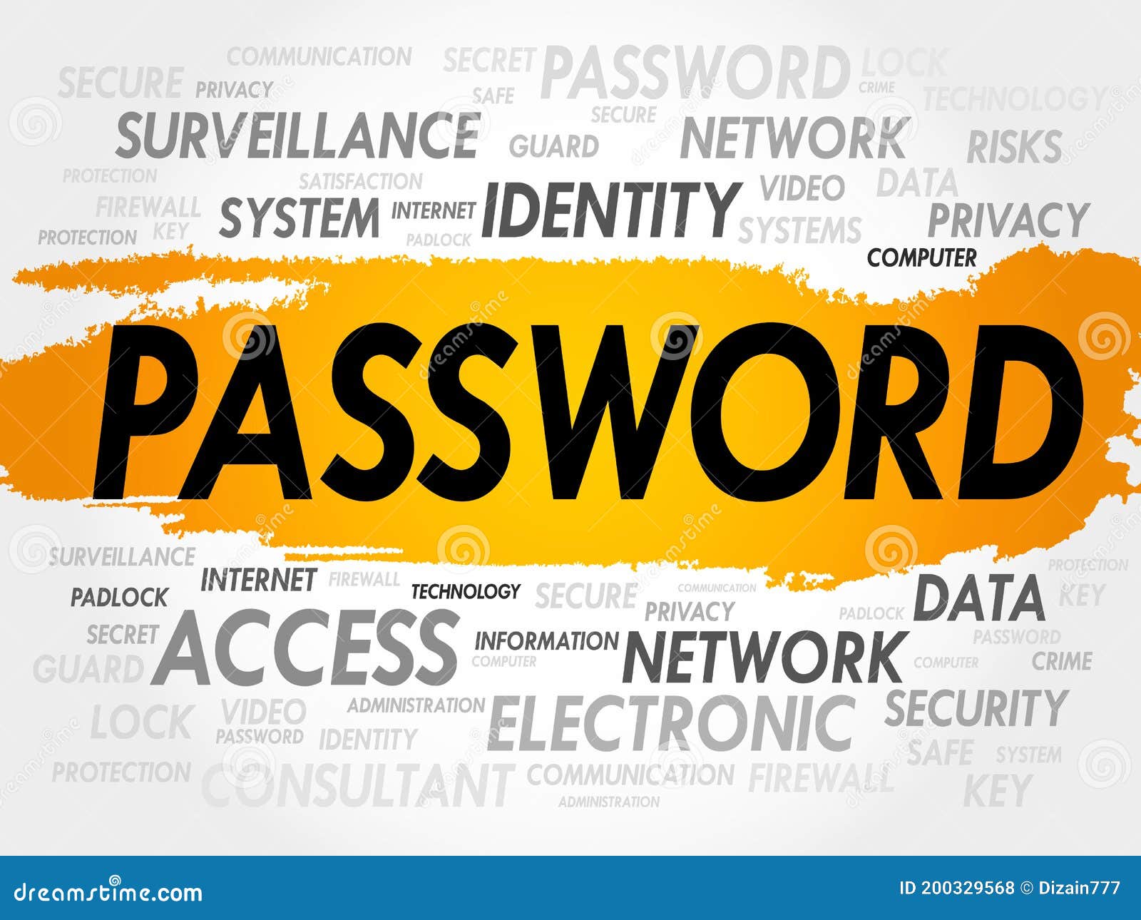 PASSWORD word cloud stock illustration. Illustration of protection ...