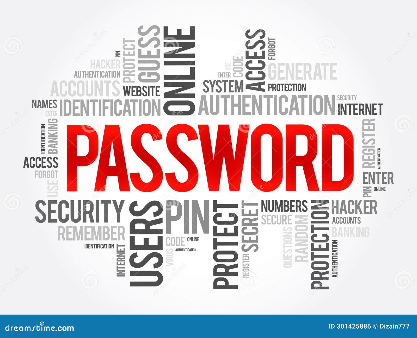 Password Word Cloud Collage, Technology Concept Background Stock ...